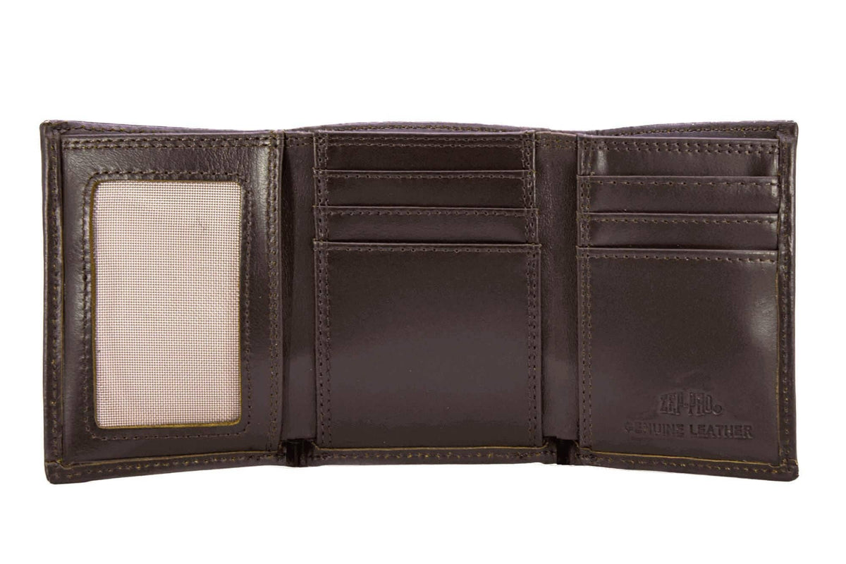Ole Miss Rebels Men's Trifold Old School Camo Leather Wallet:Brown/Tan ...